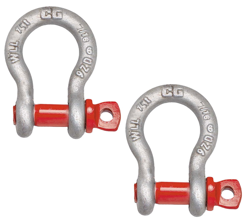 2 Pack Crosby G-209, 7/16"Anchor Shackle Forged Carbon Steel w/Alloy ...