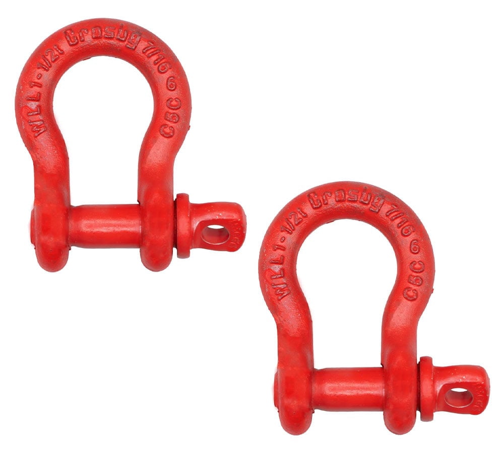 2 Pack Crosby S-209 7/16" Anchor Shackle Carbon Steel w/Alloy Screw Pin ...