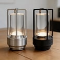 2-Pack Cross Metal LED Table Lamps, rechargeable cordless crystal ...