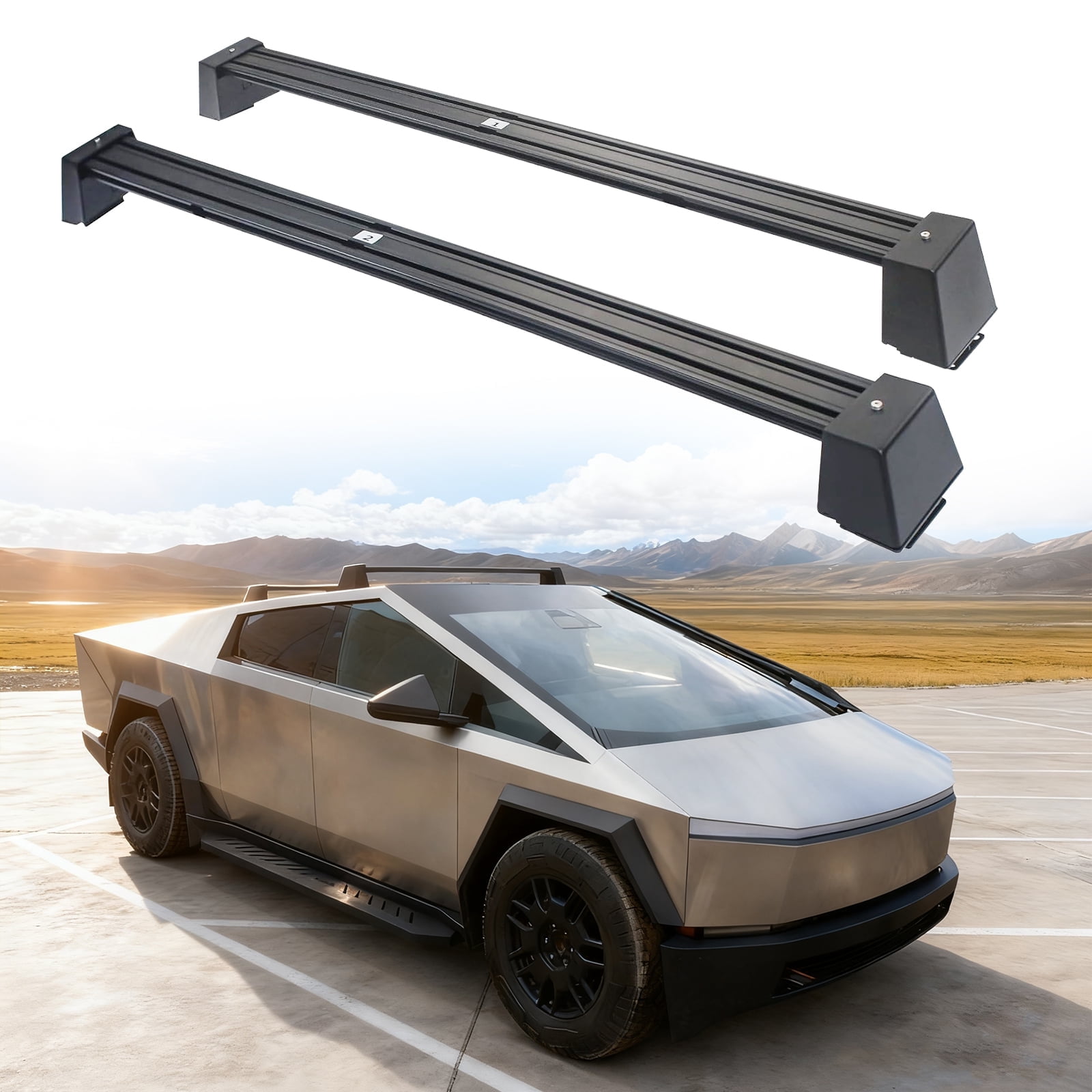 2-Pack Crossbars Roof Rack Compatible with Tesla Cybertruck, 176LB Load ...
