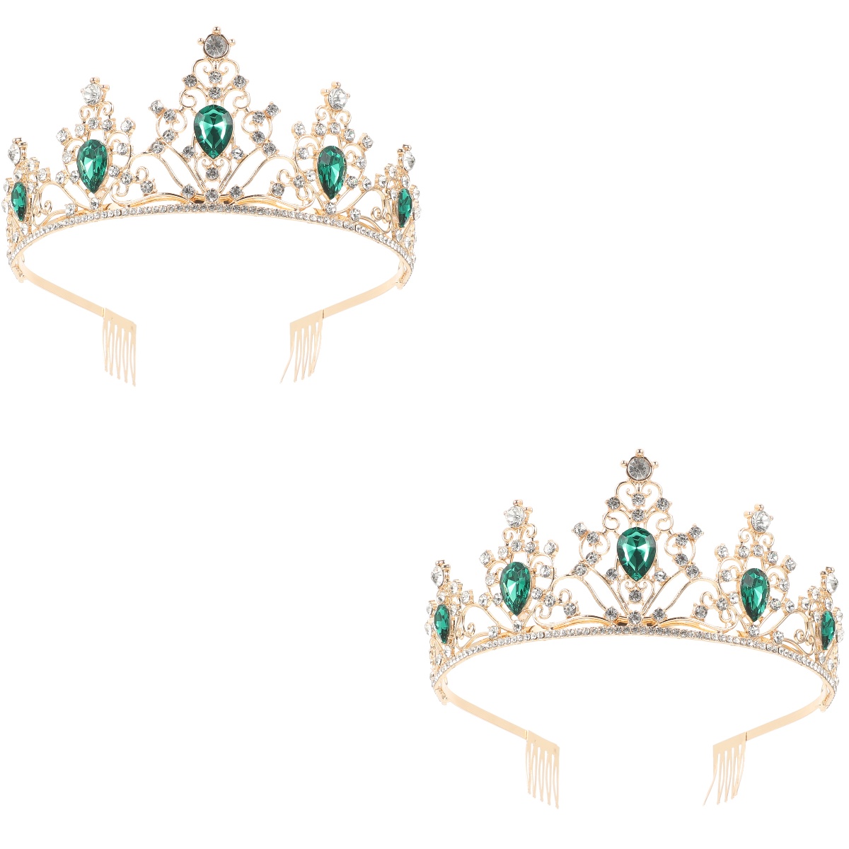 2 Pack Crown Hair Accessory Princess Bridesmaid Bridal Accessories ...