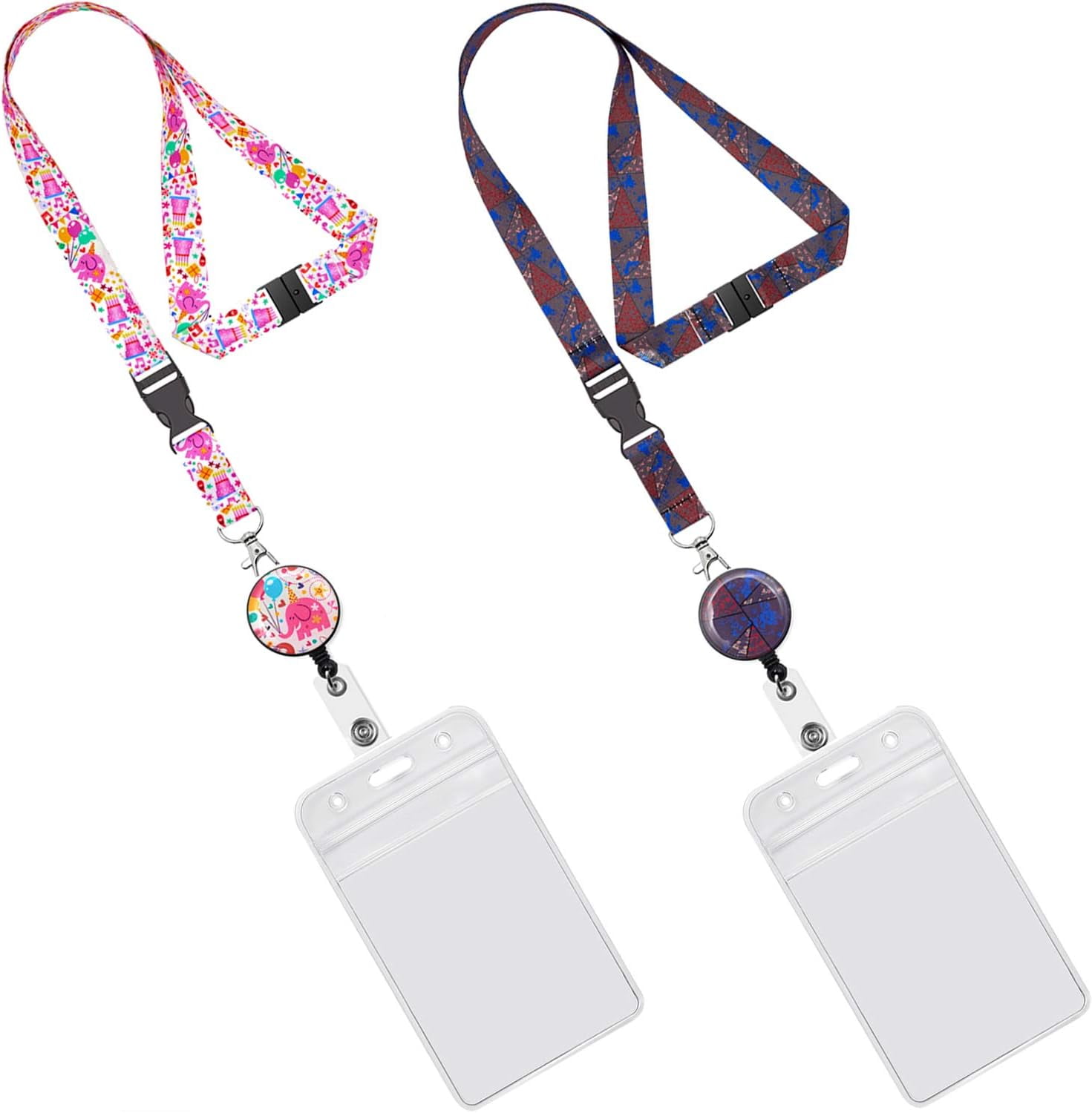 2 Pack Cruise Lanyards with Vertical Badge Holders and Retractable ...
