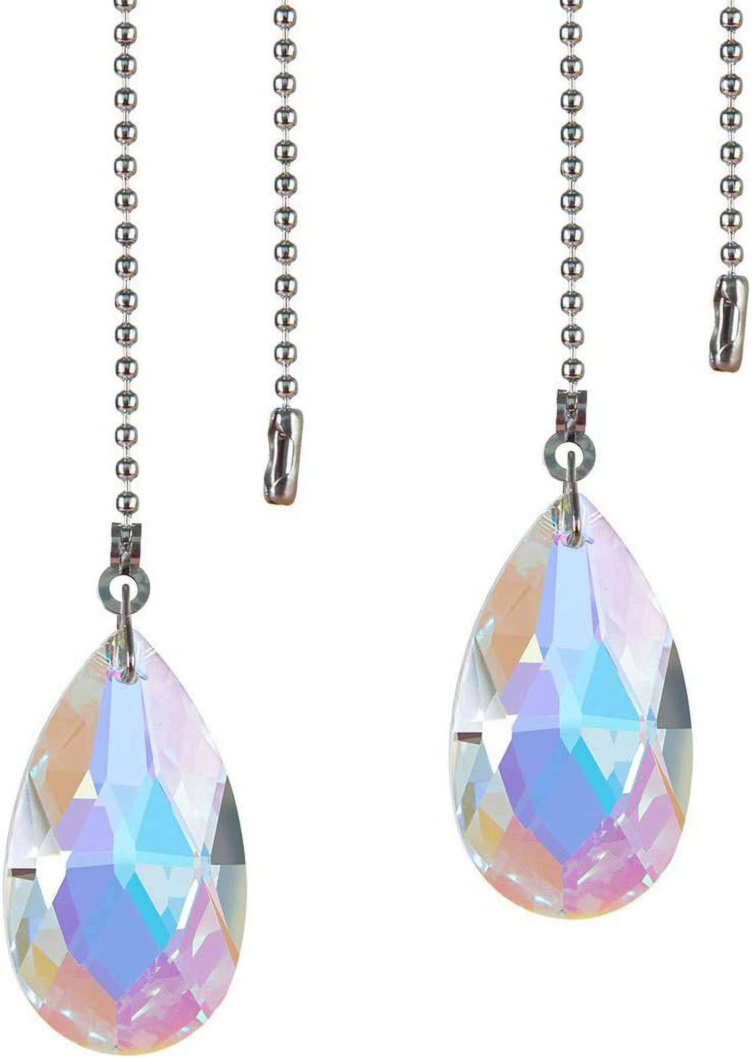 2 Pack Crystal Coating Ceiling Fan Pull Chain Extender Prisms Drop ...