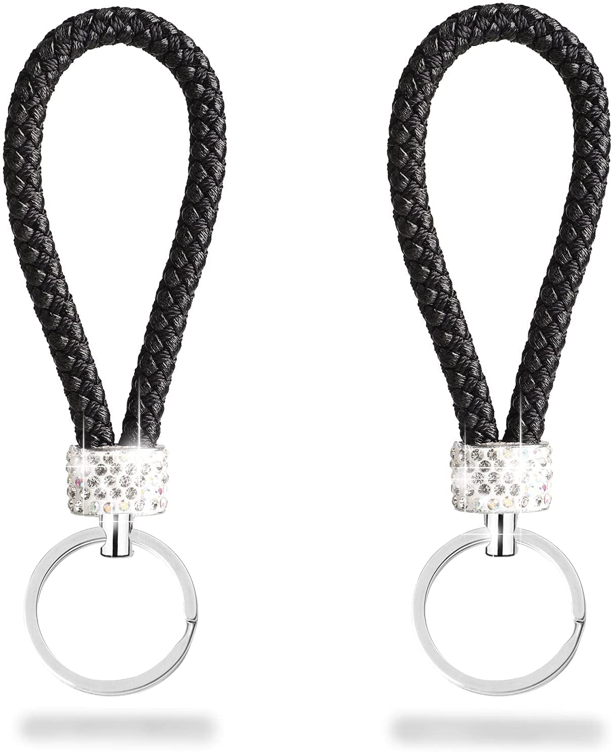 2 Pack Crystal Diamond Keychian for Women Hand Wrist Lanyard Key Chain ...