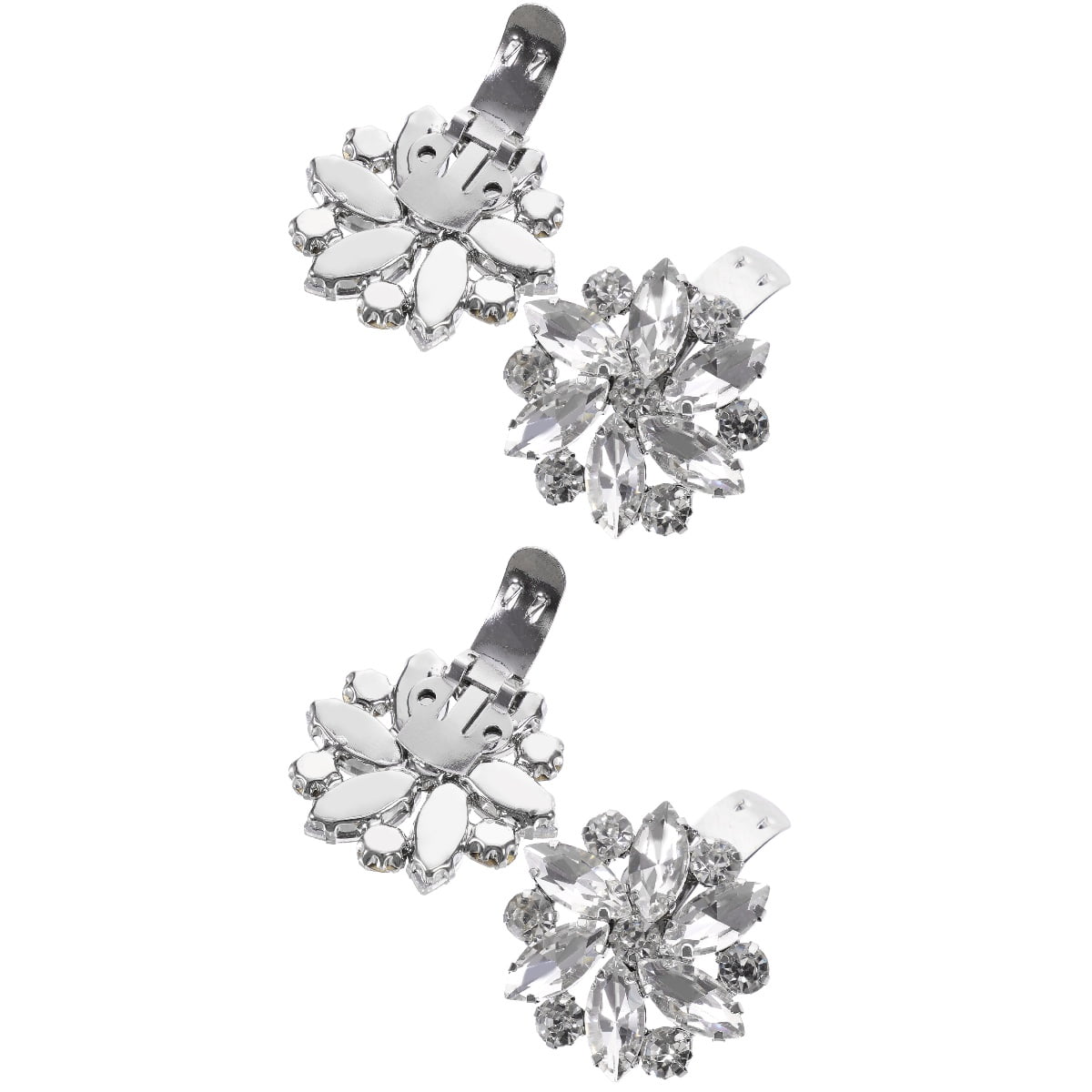 2 Pack Crystal Flower Shoe Buckle Clips for Pumps Women Charms Girls ...