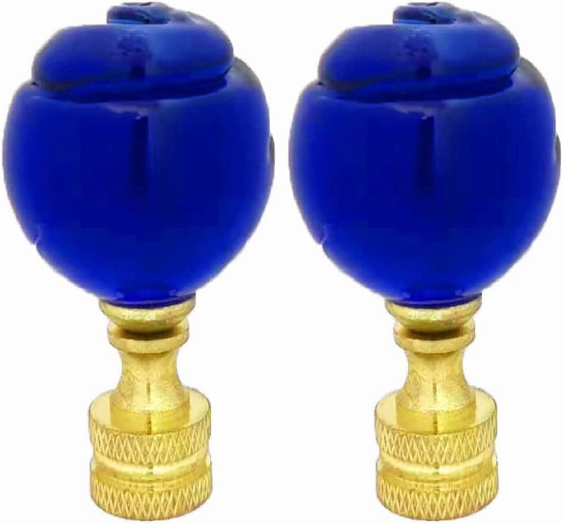 2-Pack Crystal Lamp Finials 2 Inch, Antique Brass Base & Crystal Ball ...