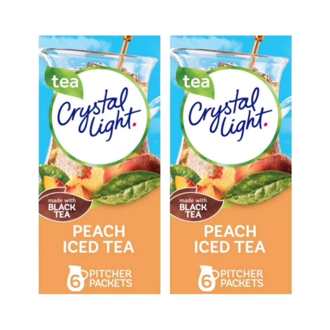 (2 Pack) Crystal Light Unsweetened Peach Iced Tea Drink Mix 6-Count ...