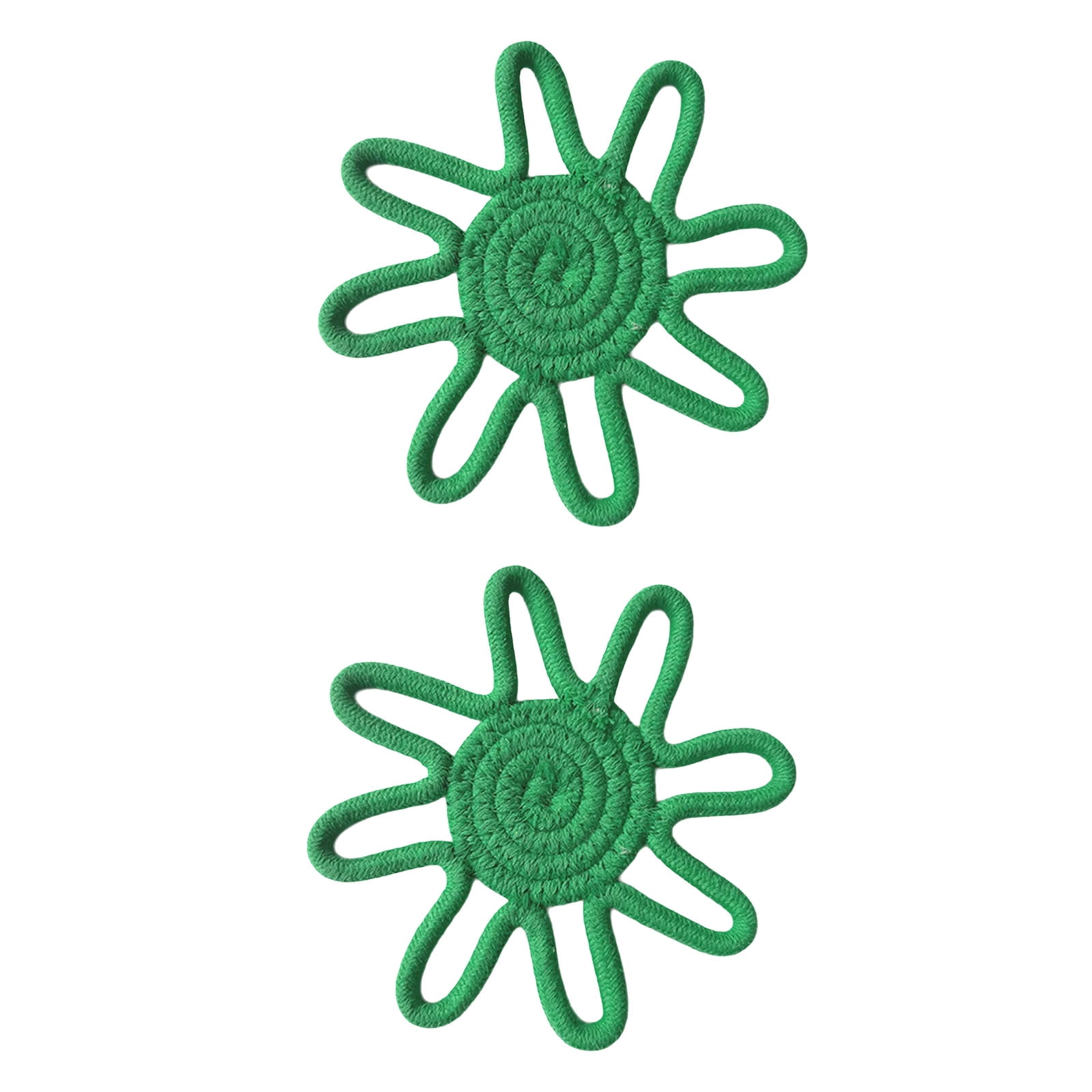 2 Pack Cup Mats Drink Mats Flower Shape Flexible Coasters Cotton Rope ...