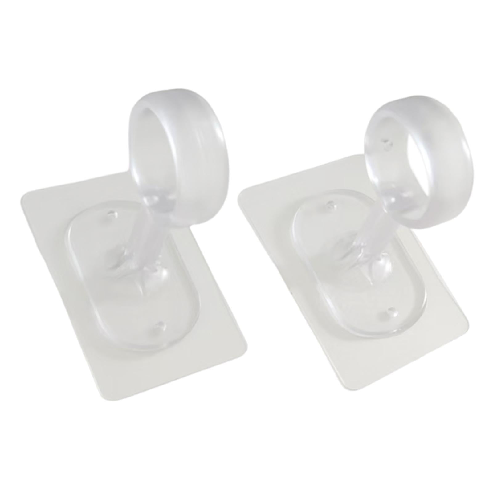 2 Pack Curtain Pole Hangers Support with No Drill Adhesive Mounting for ...