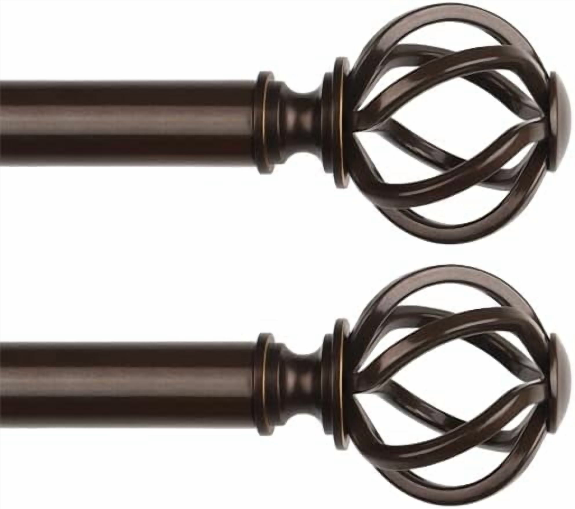 2 Pack Curtain Rod 32 to 58 Inches (2.6 to 4.8 ft), 7/8 Inch Heavy Duty ...