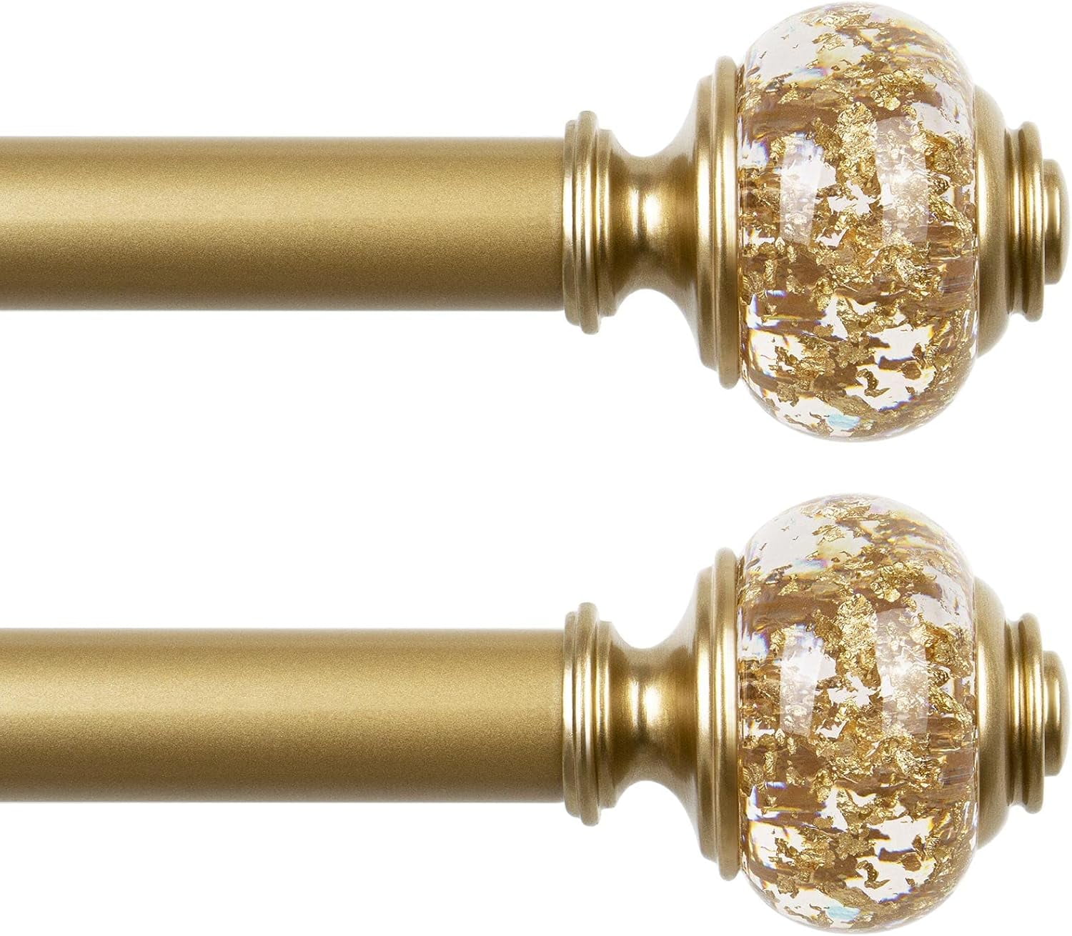 2 Pack Curtain Rods, 1 Inch Telescoping Drapery Rod 28 to 48 inch (2.3 ...