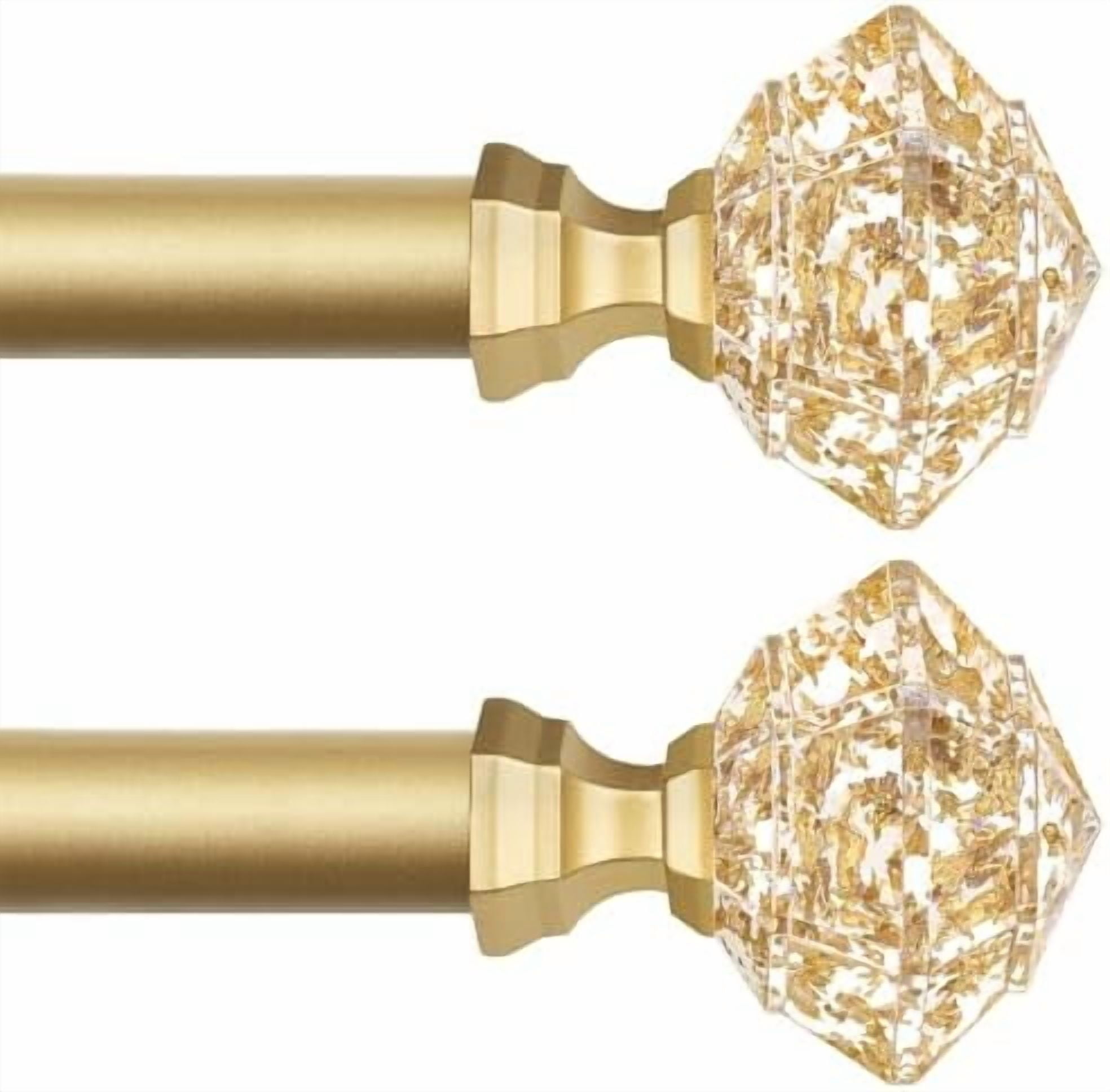 2 Pack Curtain Rods 32 to 58 Inch, Telescoping Splicing 3/4 Single Rods ...