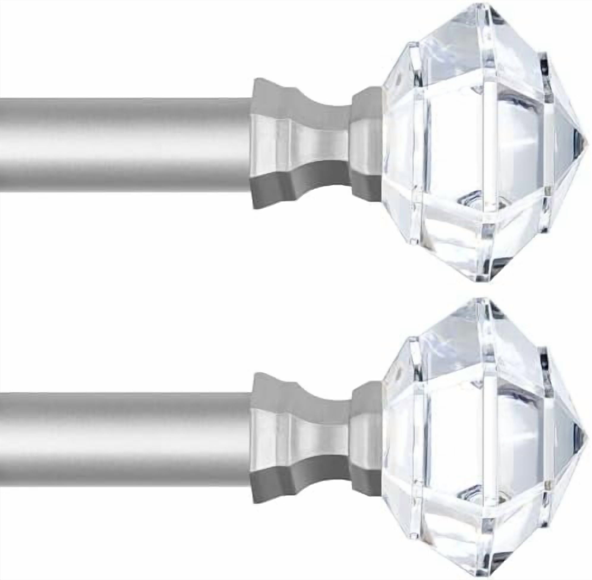 2 Pack Curtain Rods 32 to 58 Inch, Telescoping Splicing 3/4 Single Rods ...