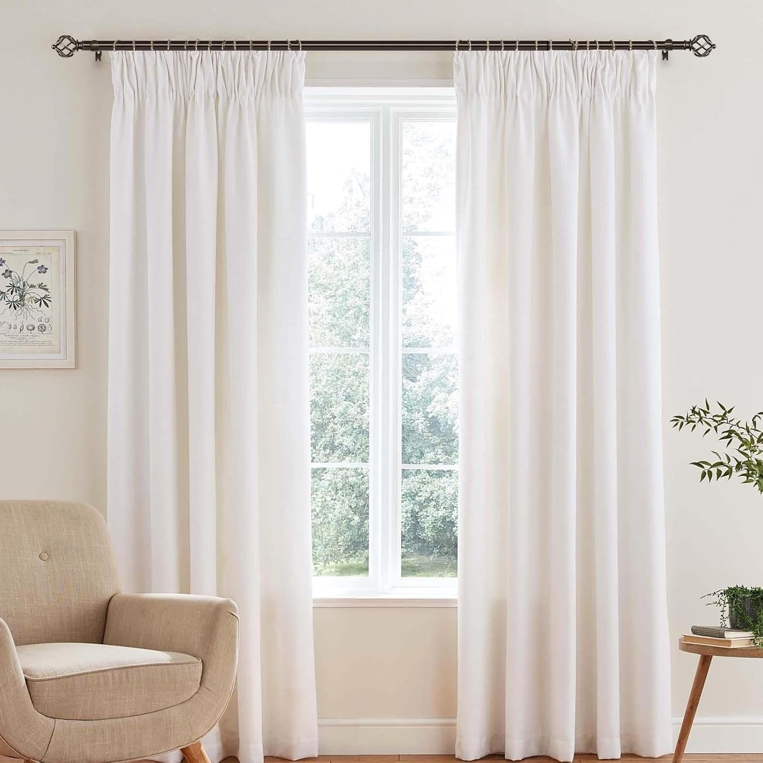 2 Pack Curtain Rods 32 to 58 Inches (2.6-4.8ft), 3/4 Inch Curtain Rods ...