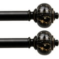 2 Pack Curtain Rods 32 to 58 Inches (2.6-4.8ft), 1 Inch Single Curtain ...