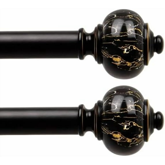 2 Pack Curtain Rods 32 to 58 Inches (2.6-4.8ft), 1 Inch Single Curtain ...