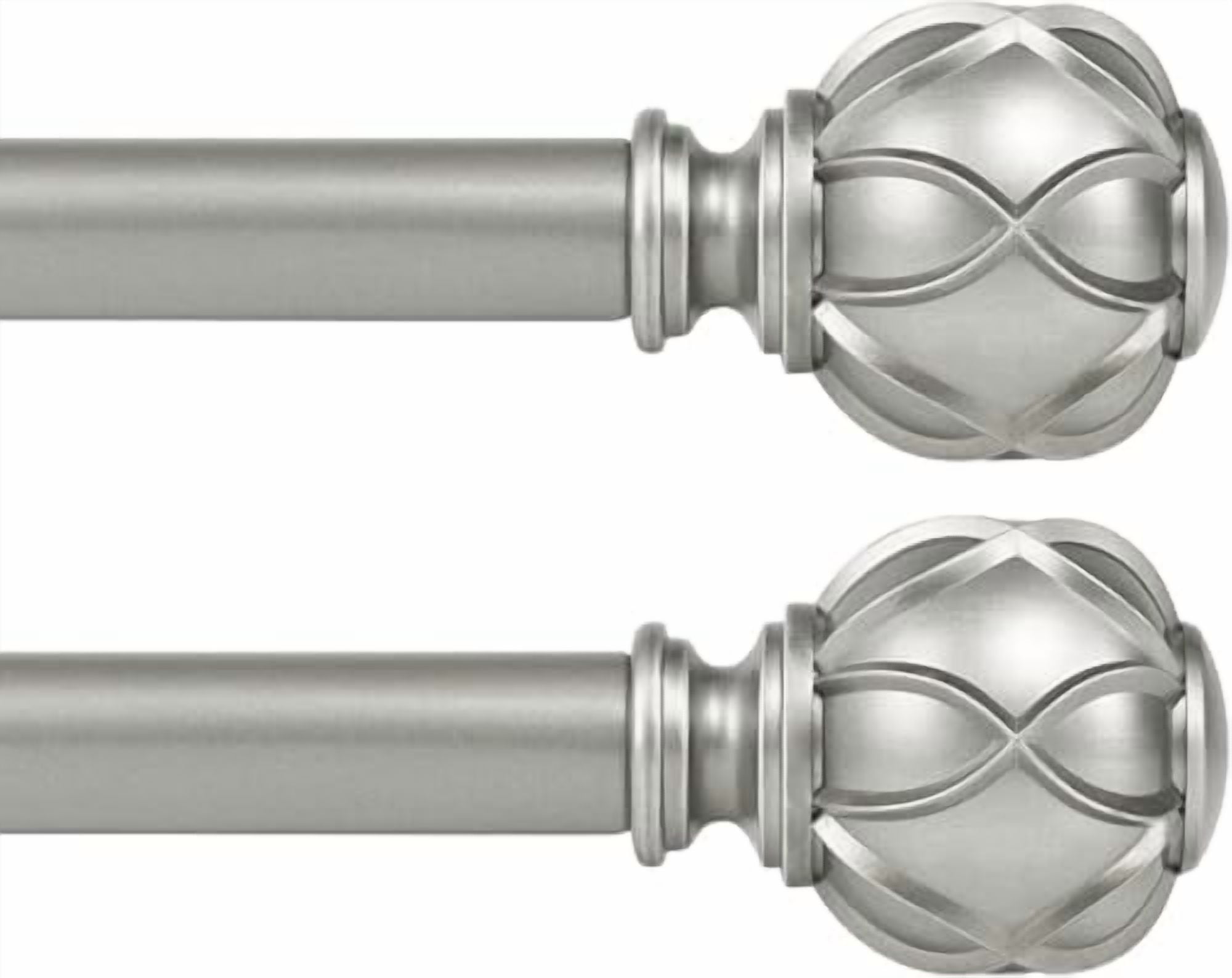 2 Pack Curtain Rods for Windows 48 to 84 Inch, Antique Silver Heavy ...