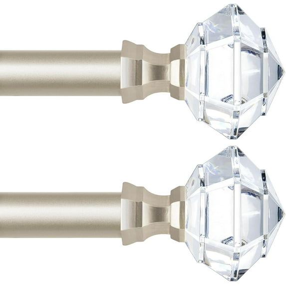 2 Pack Curtain Rods for Windows 48 to 84 Inch, Telescoping Splicing 3/4 ...