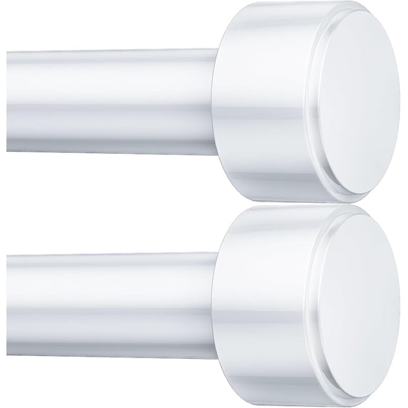 2 Pack Curtain Rods for Windows 32-144 Inch, 1 Inch Adjustable White ...