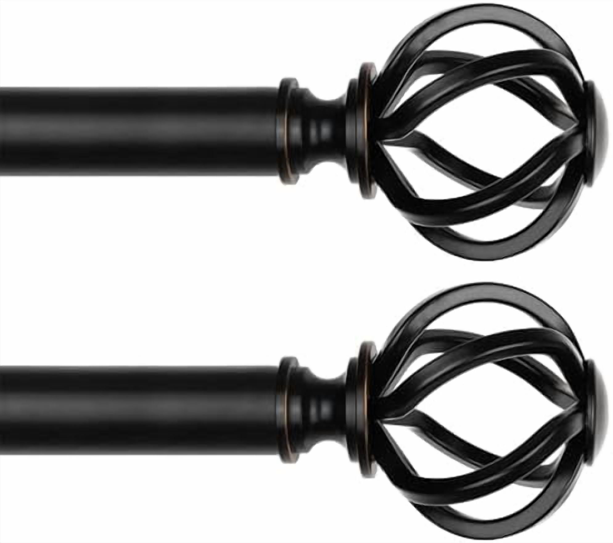 2 Pack Curtain Rods for Windows 48 to 84 Inch, 7/8 Inch Telescoping ...