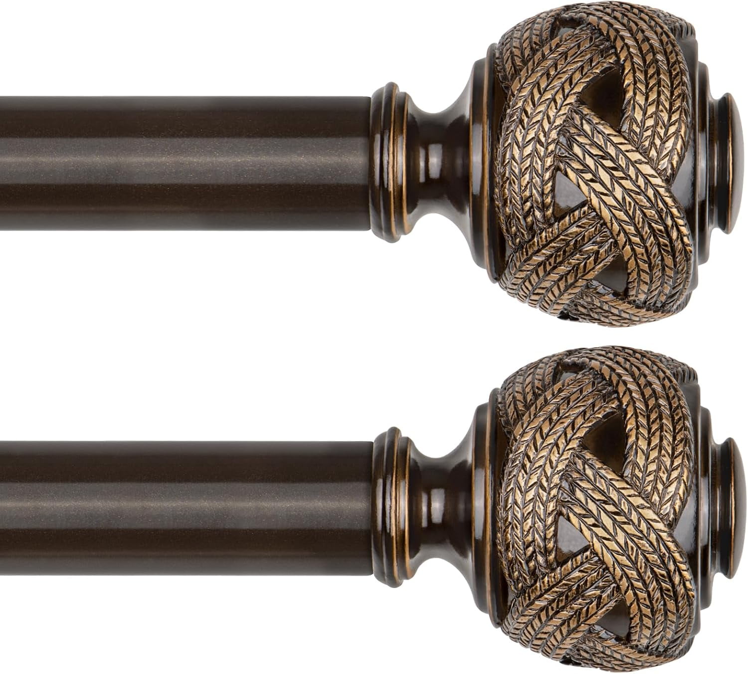 2 Pack Curtain Rods for Windows 48 to 84 Inches, 7/8 Inch Telescoping ...