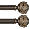 2 Pack Curtain Rods for Windows 48 to 84 Inches, 7/8 Inch Telescoping ...
