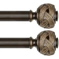 2 Pack Curtain Rods for Windows 48 to 84 Inches, 7/8 Inch Telescoping ...