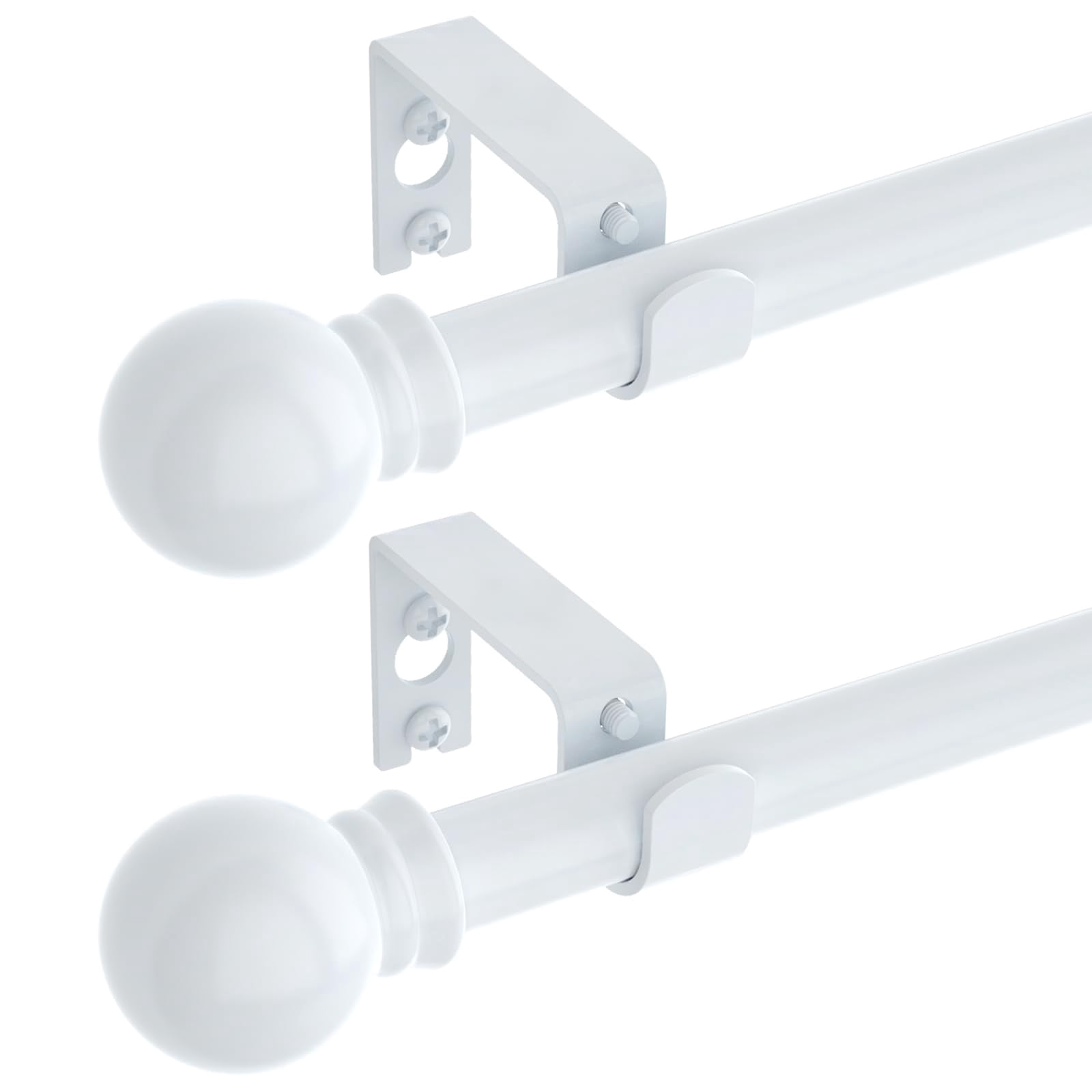 2 Pack Curtain Rods for windows 32 to 48 inch, 5/8 inch Splicing Heavy ...