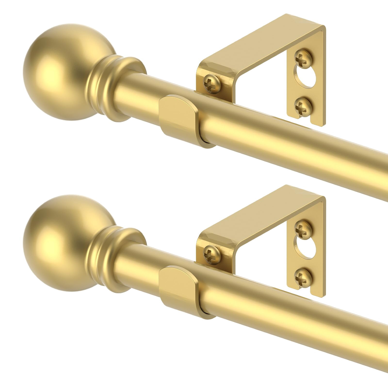 2 Pack Curtain Rods for windows 32 to 48 inch, 5/8 inch Splicing Heavy ...