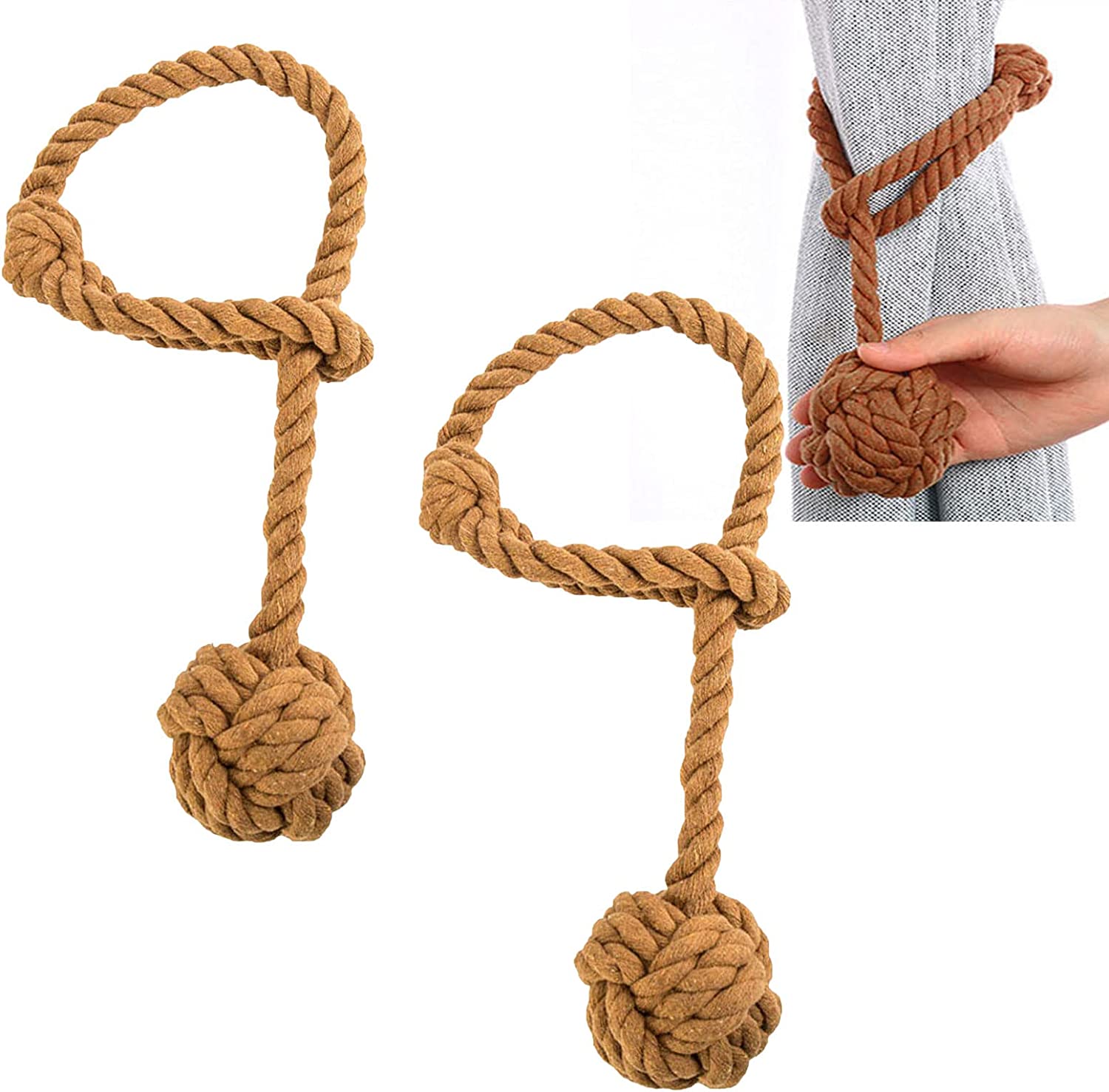 2 Pack Curtain Rope Tiebacks, Retro Handmade Curtain Ropes Holdbacks ...