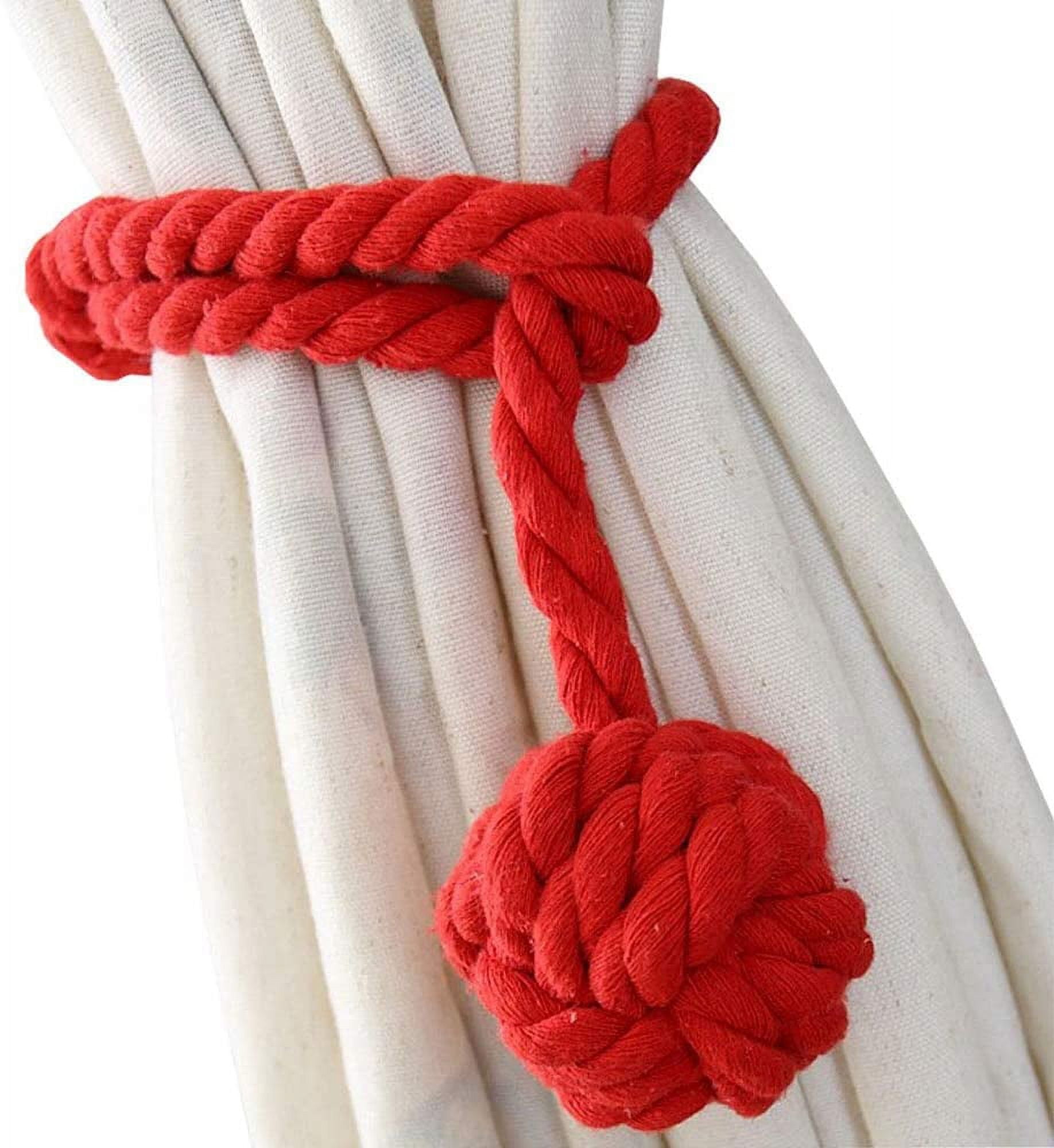 2 Pack Curtain Tiebacks - Heavy Duty Curtain Rope Tieback, Handmade ...