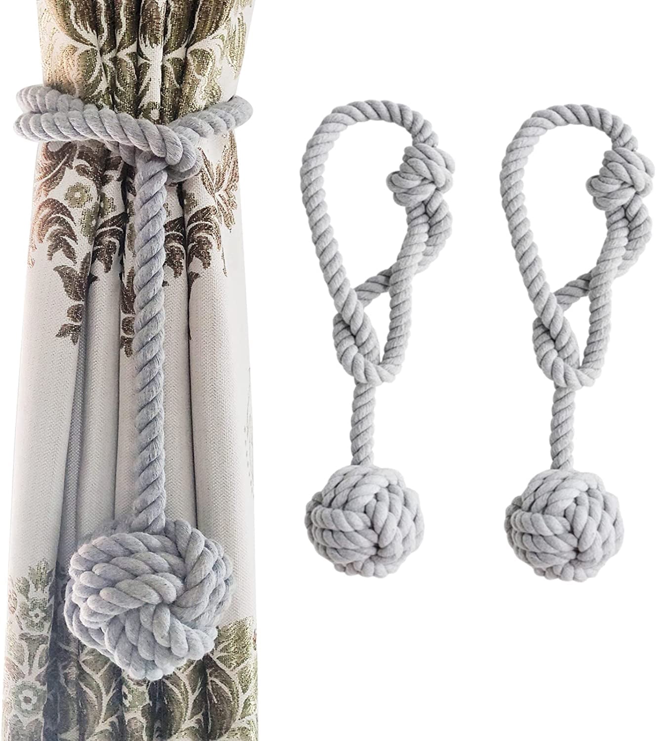2 Pack Curtain Tiebacks Rope, Outdoor Curtain Tiebacks for Patio Gazebo ...