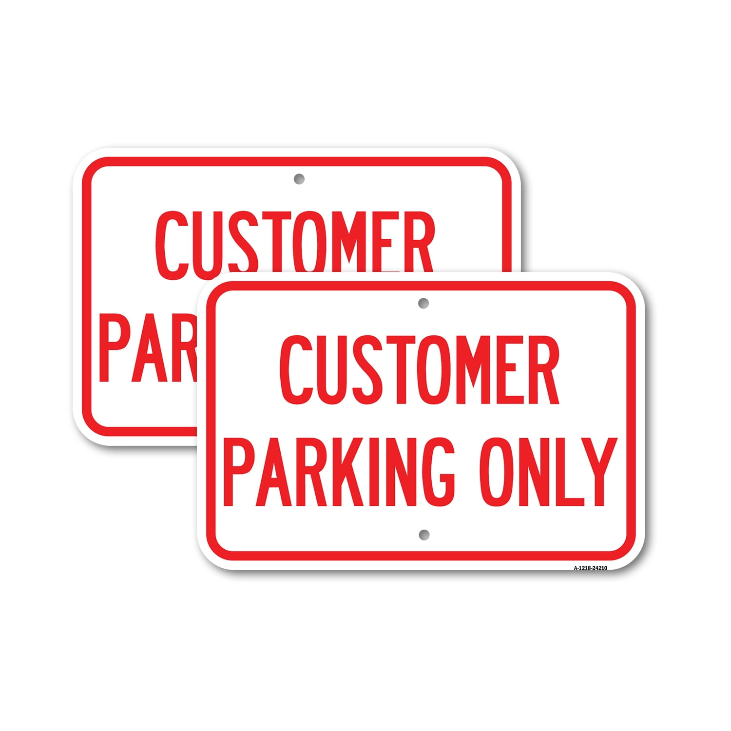 (2 Pack) Customer Parking Only | 18" X 24" Heavy-Gauge Aluminum Sign ...