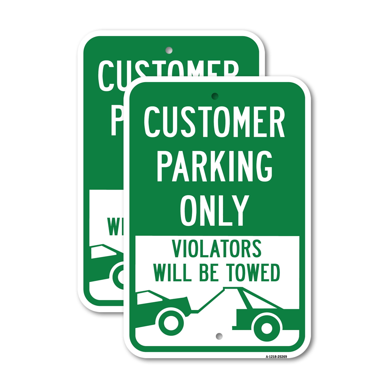 (2 Pack) Customer Parking Only (Violators Will Be Towed) (Symbol) | 18 ...