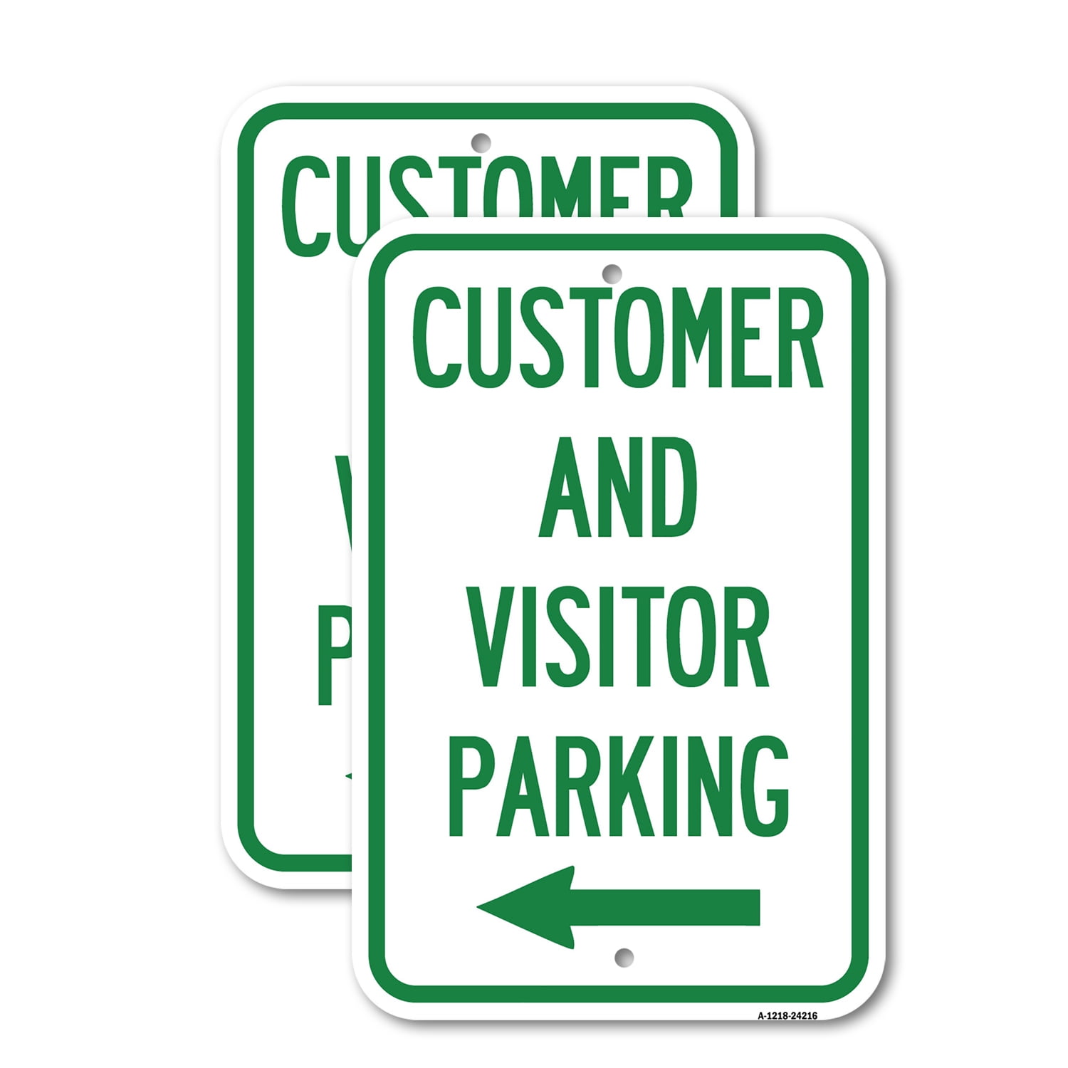 (2 Pack) Customer and Visitor Parking (With Left Arrow) | 12" X 18 ...