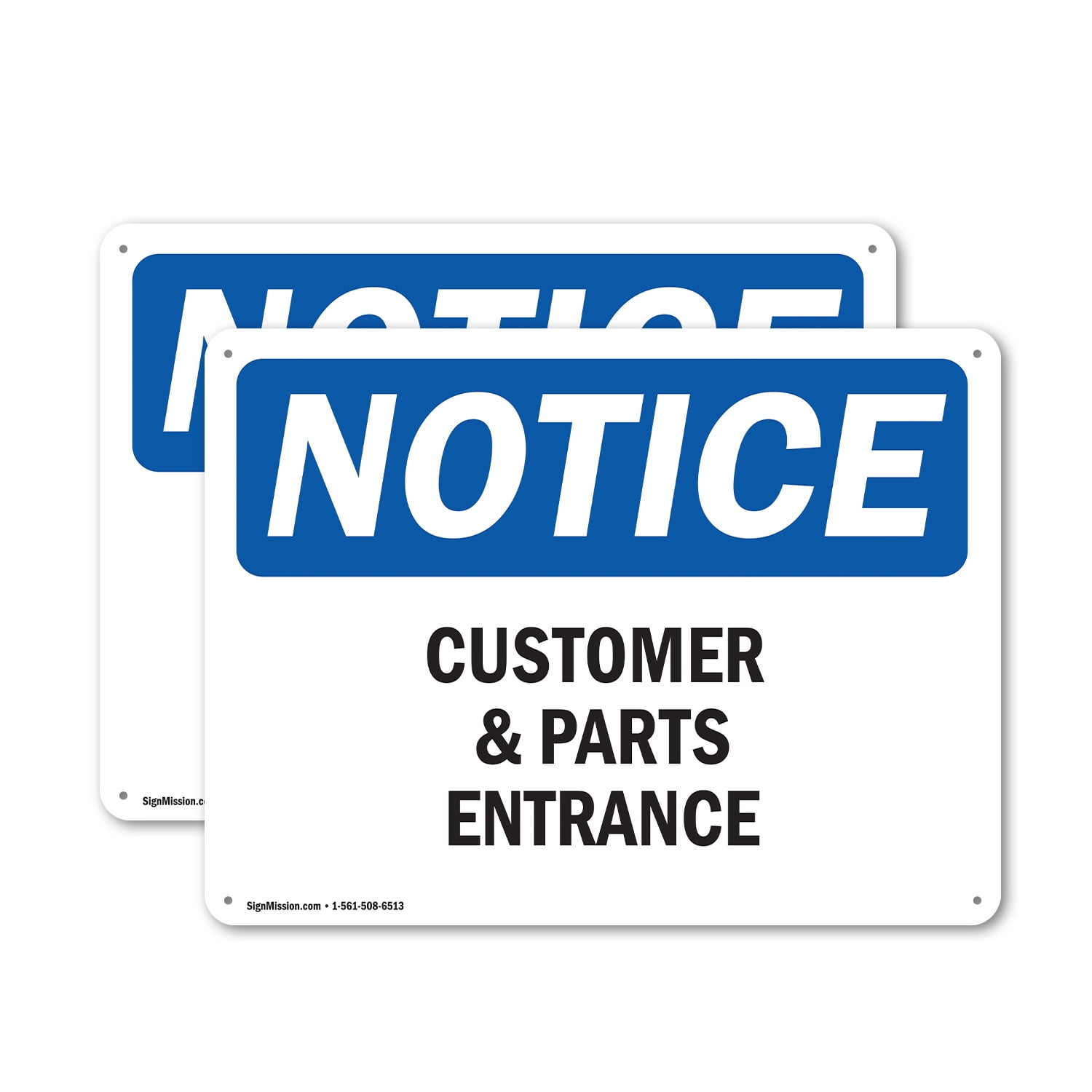 (2 Pack) Customers And Parts Entrance OSHA Notice Sign 10 Inch X 7 Inch ...