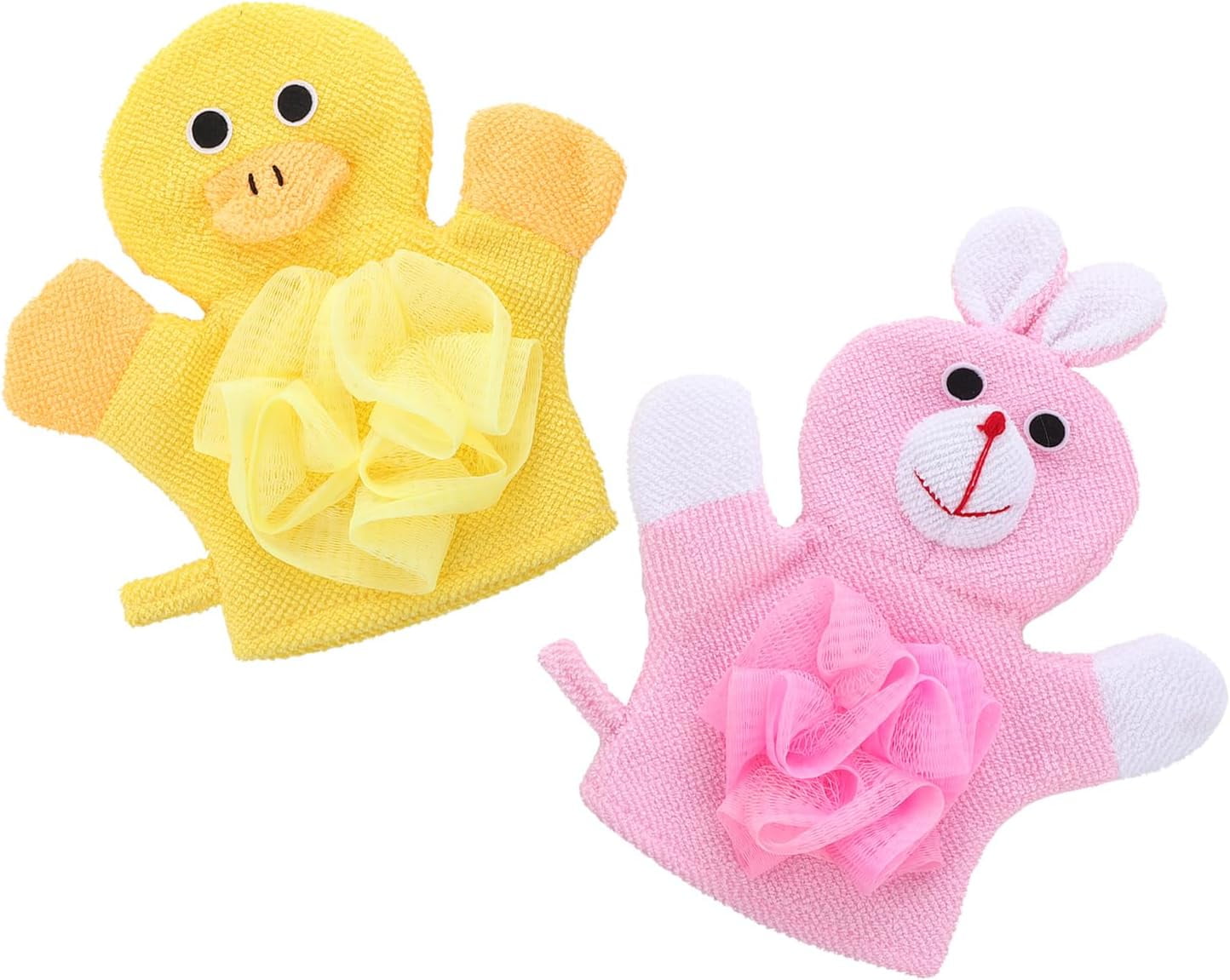 2 Pack Cute Animal Bathing Gloves Kids Sponges for Bathing Loofah ...