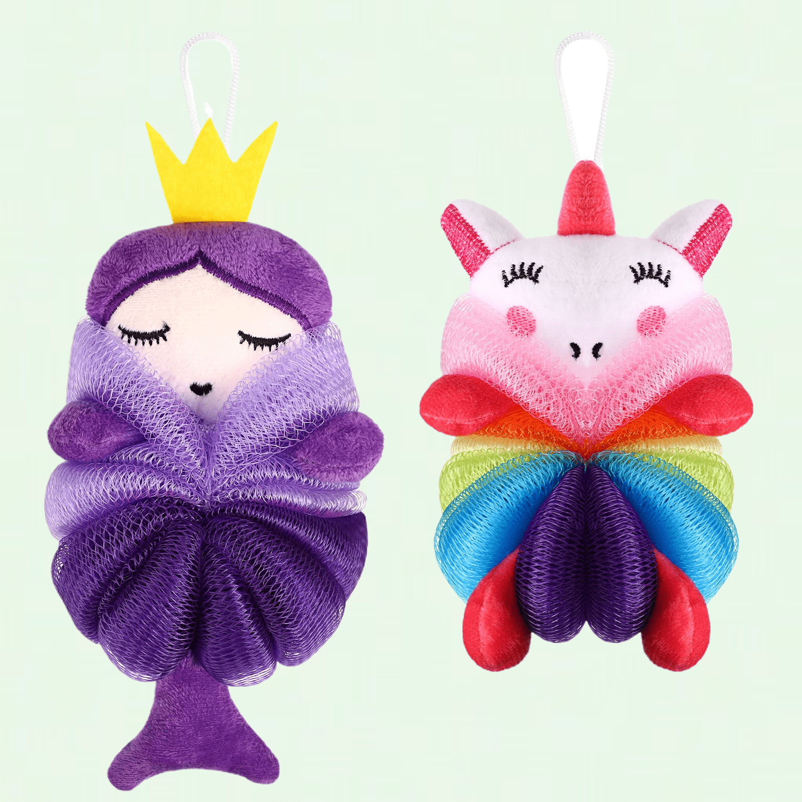 2-Pack Cute Cartoon Kids Bath Loofahs, Lapadán Comhlacht Loofahs ...