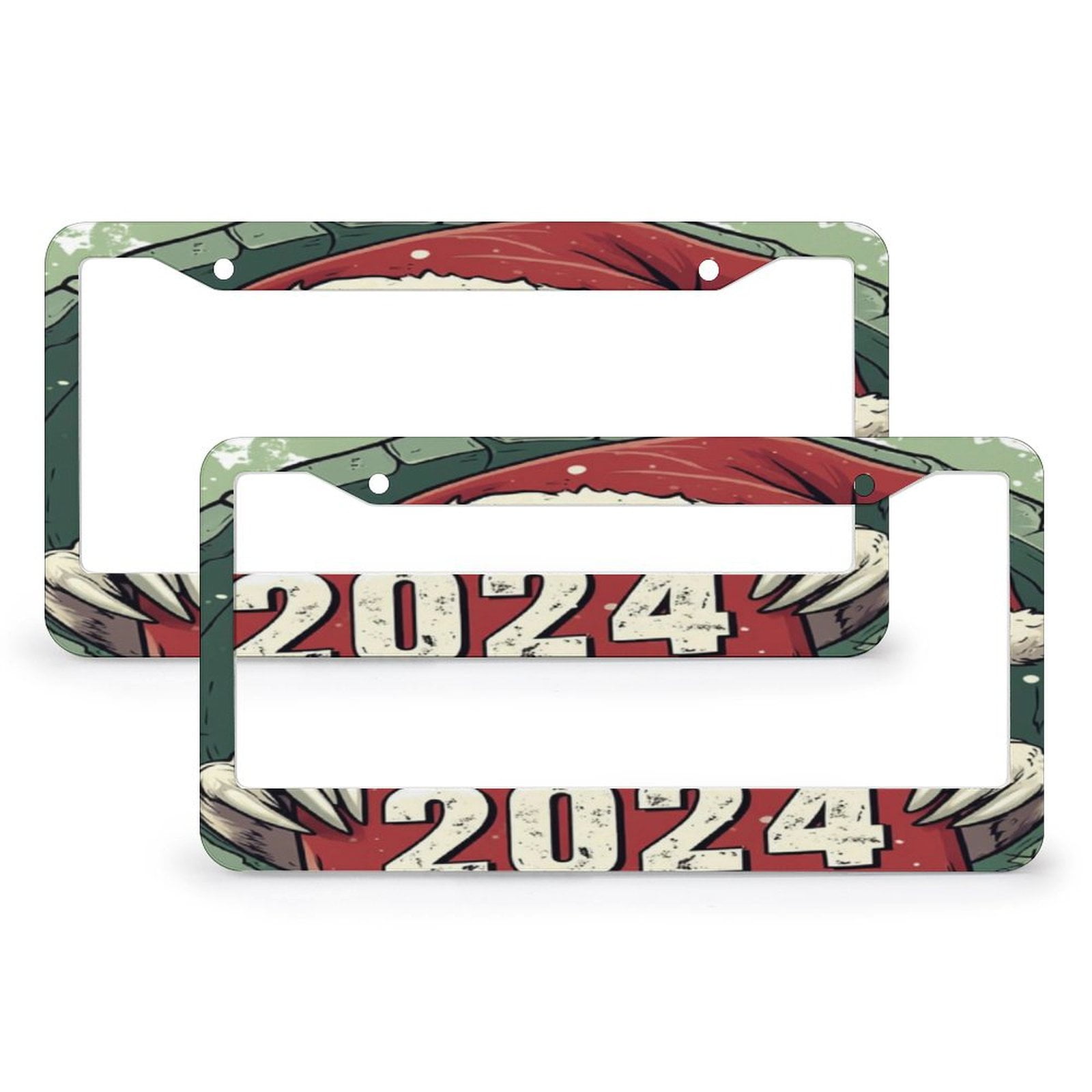 2 Pack Cute Cartoon Sloth Wearing A Christmas Hat License Plate Frame ...