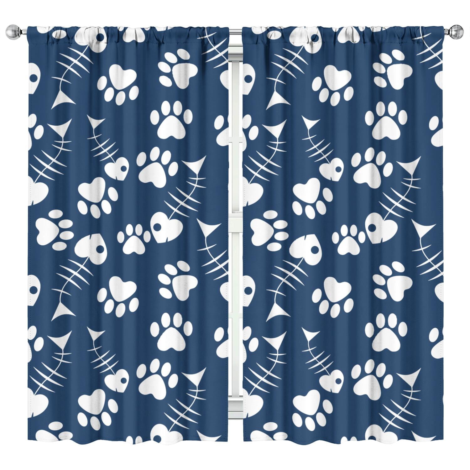 2 Pack Cute Cat Lover Kitchen Curtains - 42x84 Inch Rod Pocket Tier ...