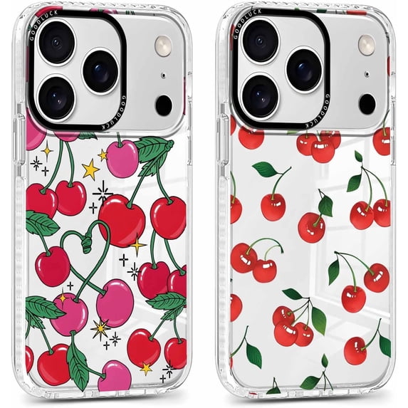2 Pack Cute Cherry for iPhone 17 Pro Max 6.9" Phone Case, Transparent ...
