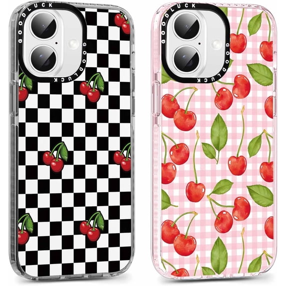 2 Pack Cute Coquette Cherry Phone Case for iPhone 16 6.1", Clear ...