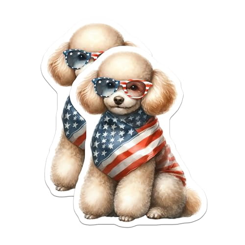 (2 Pack) Cute Dog Magnets - American Flag Magnets - Patriotic Decor - 5 ...