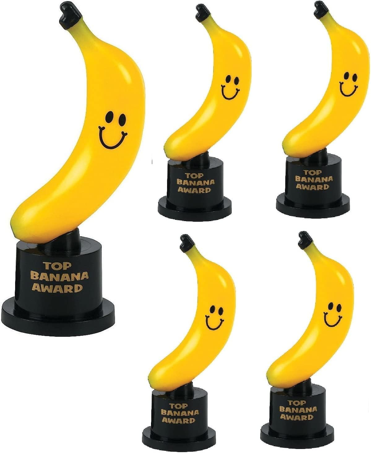 2 Pack- Cute Fun Top Banana Award Trophy (5 3/4") Plastic. Smiling ...