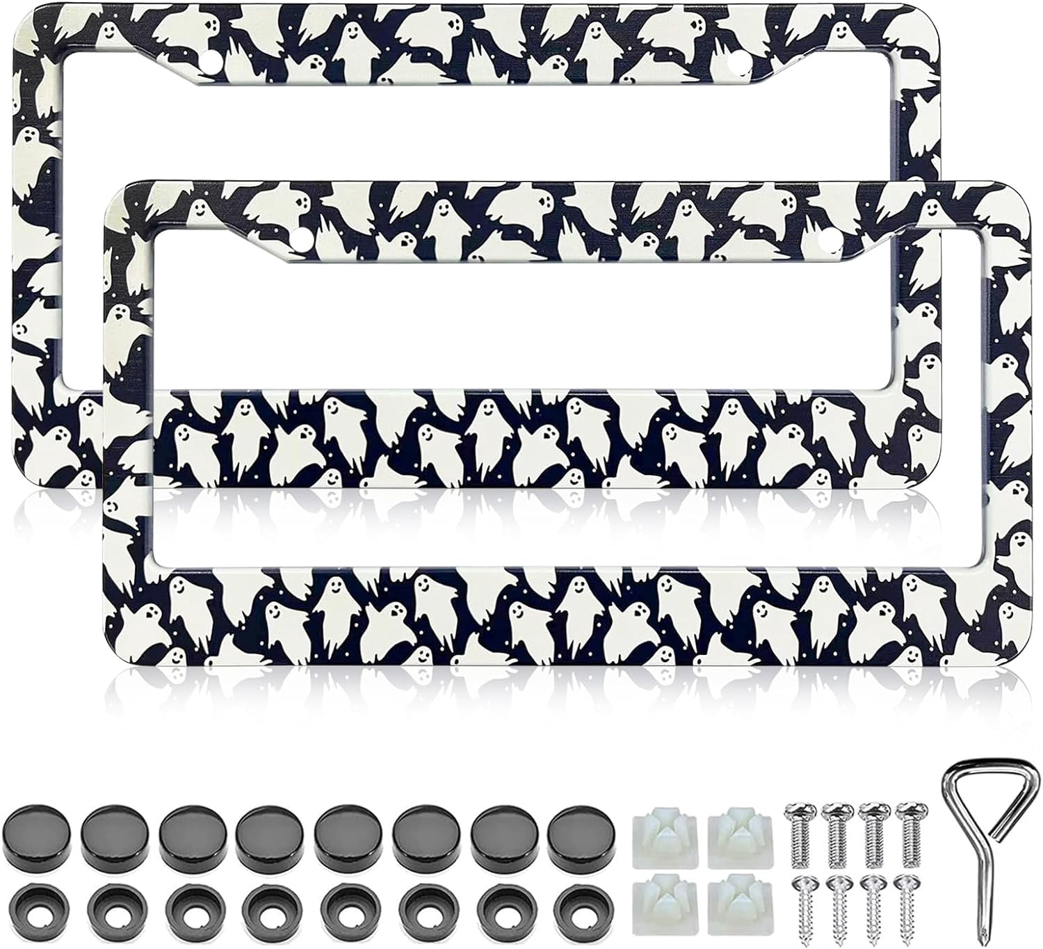 2 Pack Cute Funny Ghost License Plate Frame - Car Plate Holder Cover ...