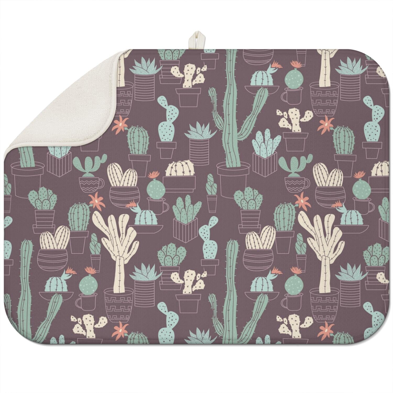 2 Pack Cute Kawaii Cactus Drying Mats Super Absorbent Microfiber ...