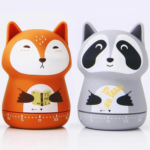2 Pack Cute Kitchen Timer,100% Mechanical Timer for Kids,60 Minute Egg ...