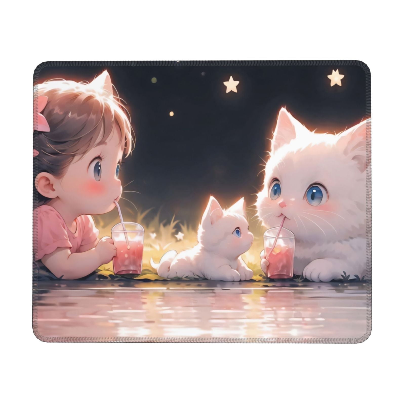 2 Pack Cute Mouse Pad with Stitched Edge,Custom Small Mouse Pads with ...