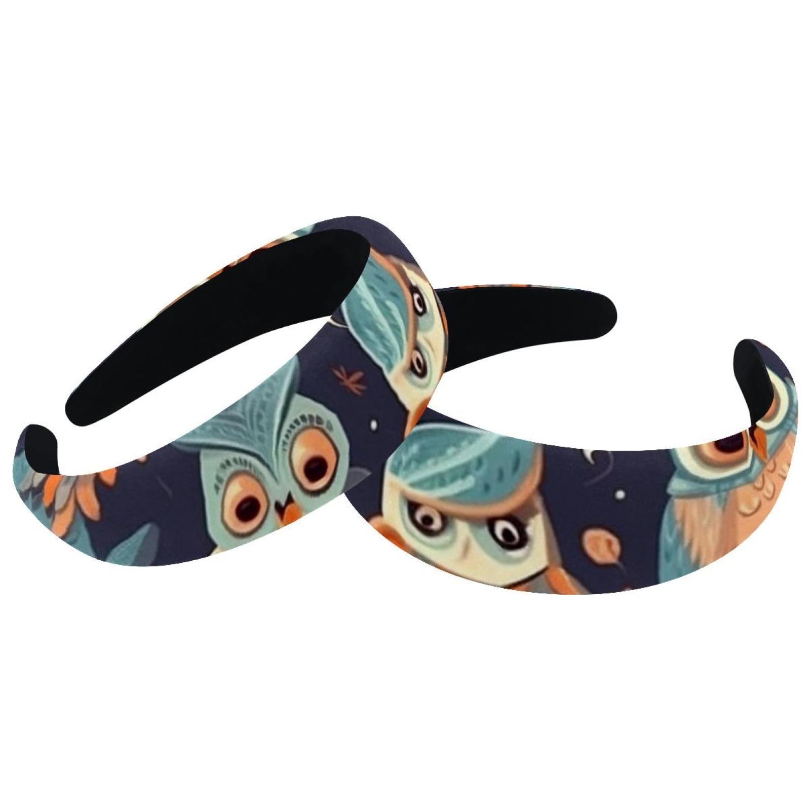 2 Pack Cute Owls Headbands -Wide Fashion Head Bands for Women and Girls ...