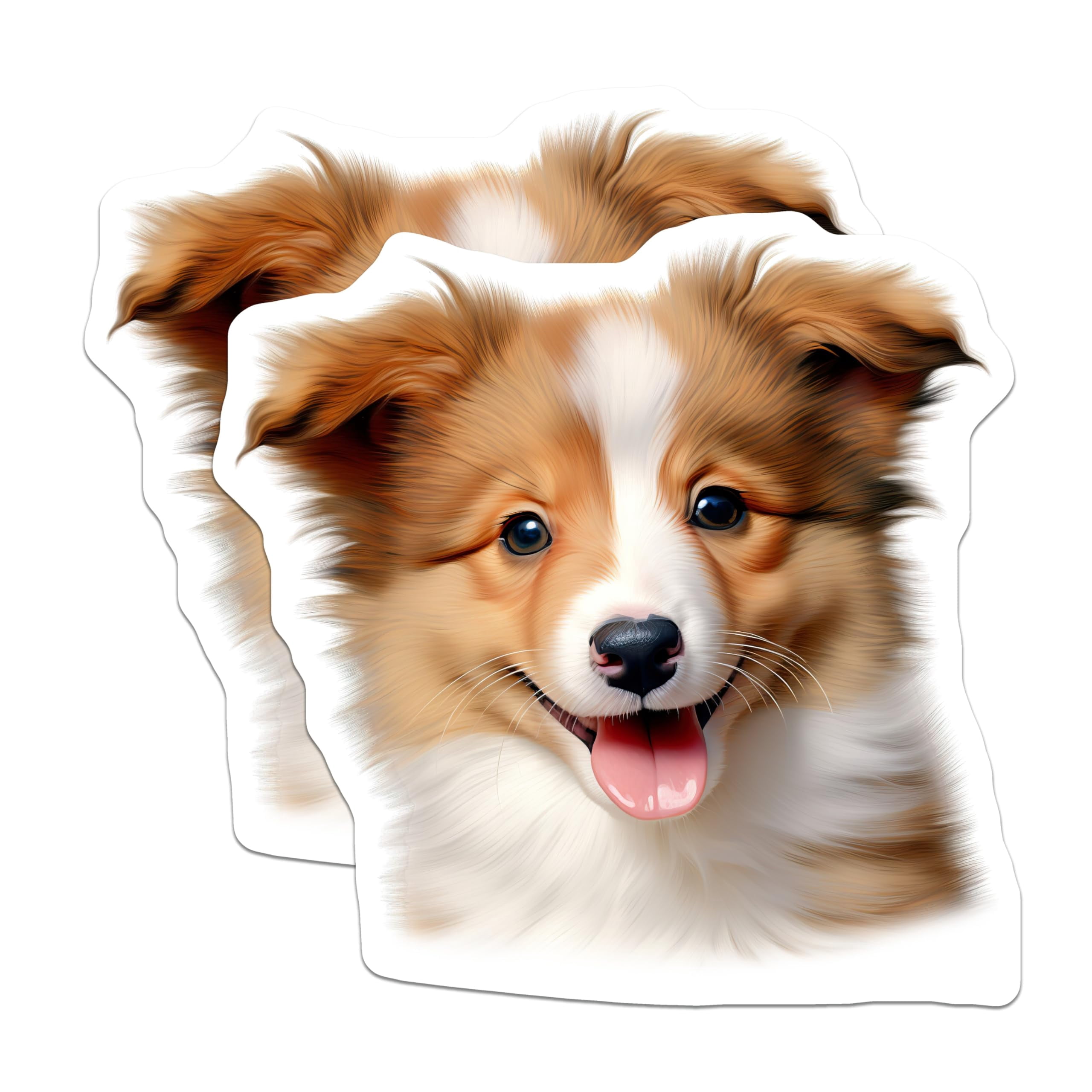 (2 Pack) Cute Puppy Magnets - Border Collie Sheltie - Dog Lover ...